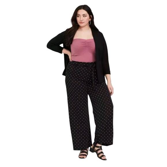 torrid | Pants & Jumpsuits | Torrid Womans Sz 22 Black Dotted Crepe ...